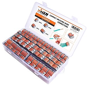 Zhushan 142 PCS Lever Wire Connectors Nuts Assortment Kit - Quick Disconnect Compact Splicing with Electric Wire Connectors for 28-12 AWG, 2/3/4/5 Conductor Combination Compact
