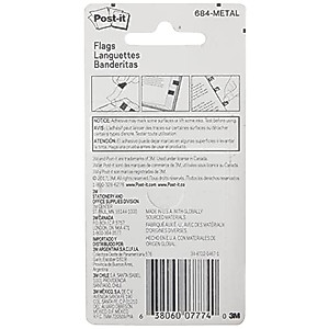 Post-it Flags, 100 Count, .47 in Wide, Assorted Metallic Designs (684-METAL)