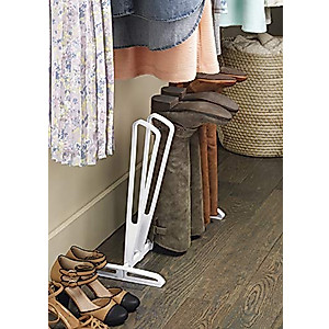 Whitmor 3 Pair Boot Rack - Adjustable Heavy Duty Frame - White 10.25 x 22.25 x 17.25