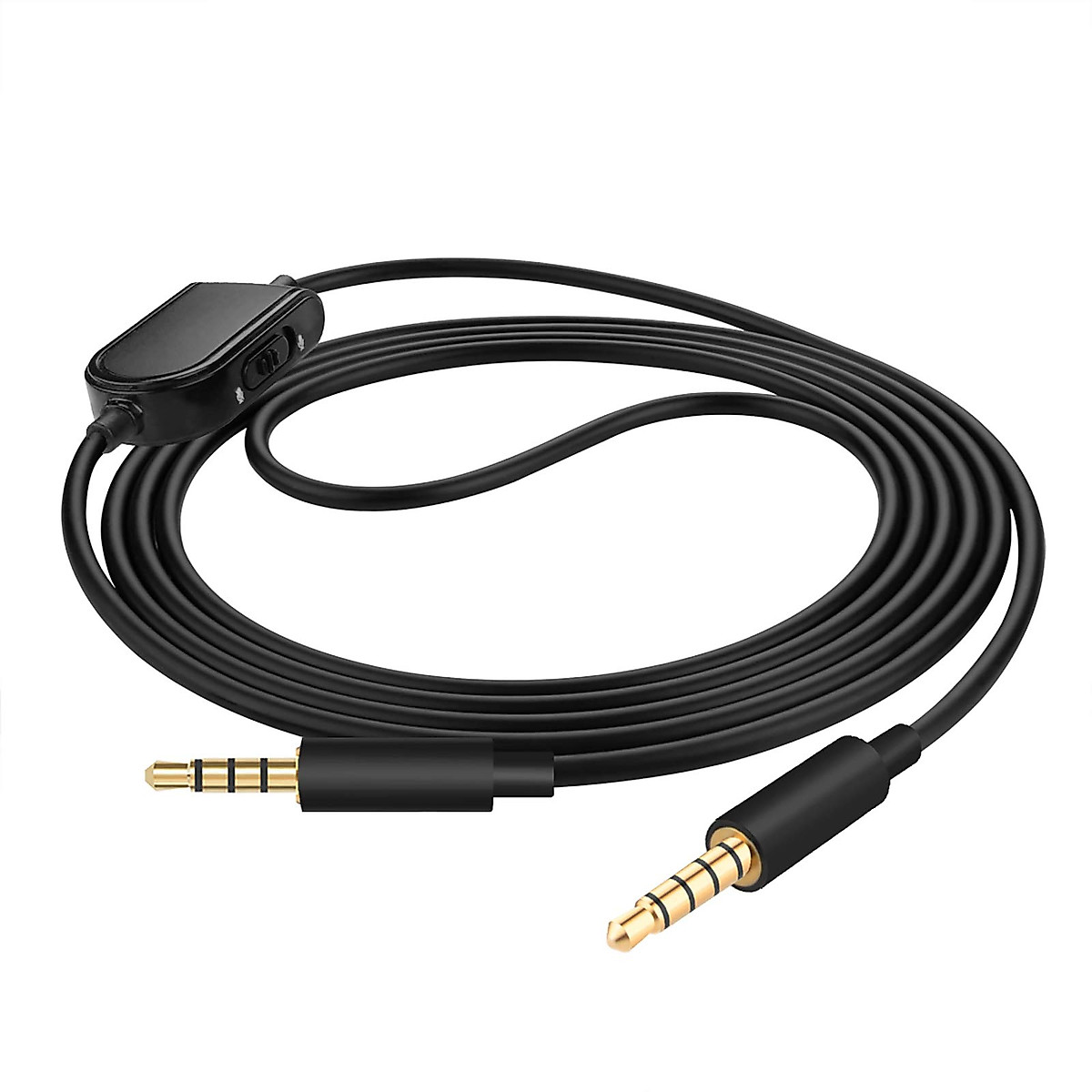 Geekria QuickFit Audio Cable with Mic Compatible with Astro A40 tr, A40, A30, A10, A10 Gen 2 Gaming Headsets Cable, 3.5mm Aux Replacement Stereo Cord with Inline Microphone (6 ft/2 m)