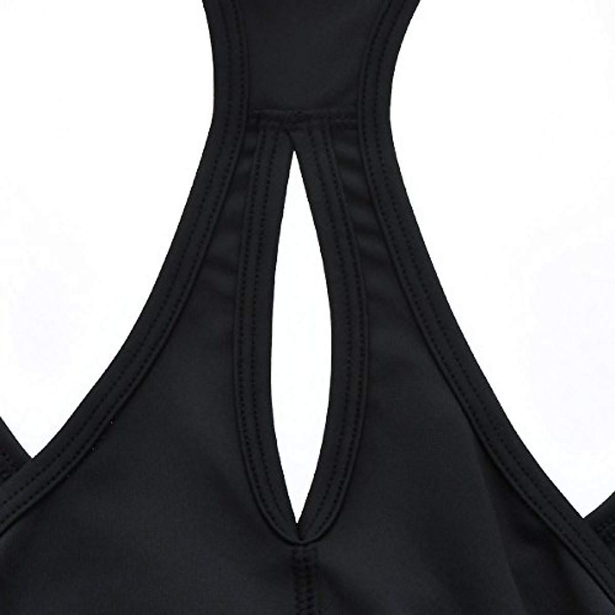 SYROKAN Women's Active Racerback Athletic Sports T-Shirt Long Yoga Crop Tank Top Black X-Large