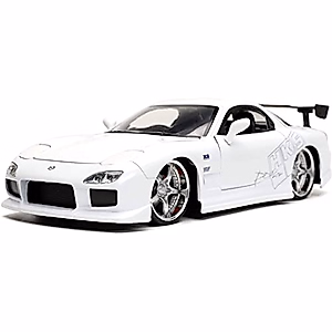 Jada Toys Fast & Furious 1:24 1992 Mazda RX-7 Die-cast Car, Toys for Kids and Adults, White