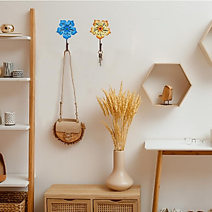 Snnshun Decorative wall mounted flower hooks,flower shaped decorative wall hooks coat racks,Decorative metal wall hooks for home and garden,for hanging coats, towels, keys, bags, hats (3 pcs)