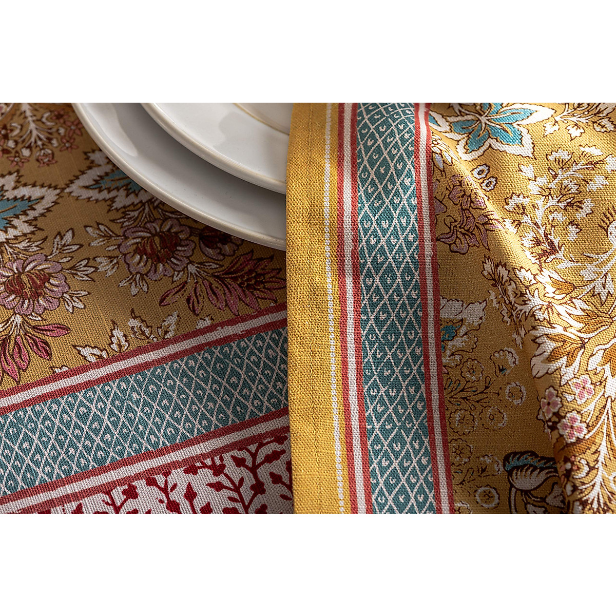 Maison d' Hermine Napkin 100% Cotton Set of 4 Decorative Washable Table Cloth Napkins, Dining, Home, Wedding, Banquet, Buffet, Marquise - Spring/Summer (20”x20”)