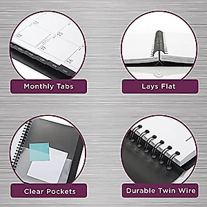 2022 Weekly & Monthly Planner by AT-A-GLANCE, 7" x 8-3/4", Medium, Contemporary, Black (70545X05)