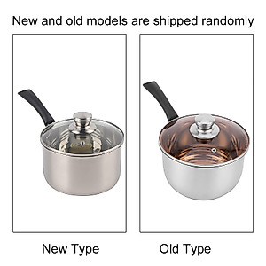 MOUMOUTEN Soup Pot, 18cm Thickened 304 Stainless Steel Single Handle Food Supplement Saucepan Cooking Supplies for Cooking Soups, Sauces