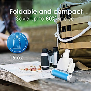 Waterdrop Water Pouch for Drinking, Hiking Water Bag, Pouch Water Bottle, Compatible with Filter Straw, Reuseable, Foldable, BPA-Free, 16 oz, Pack of 3