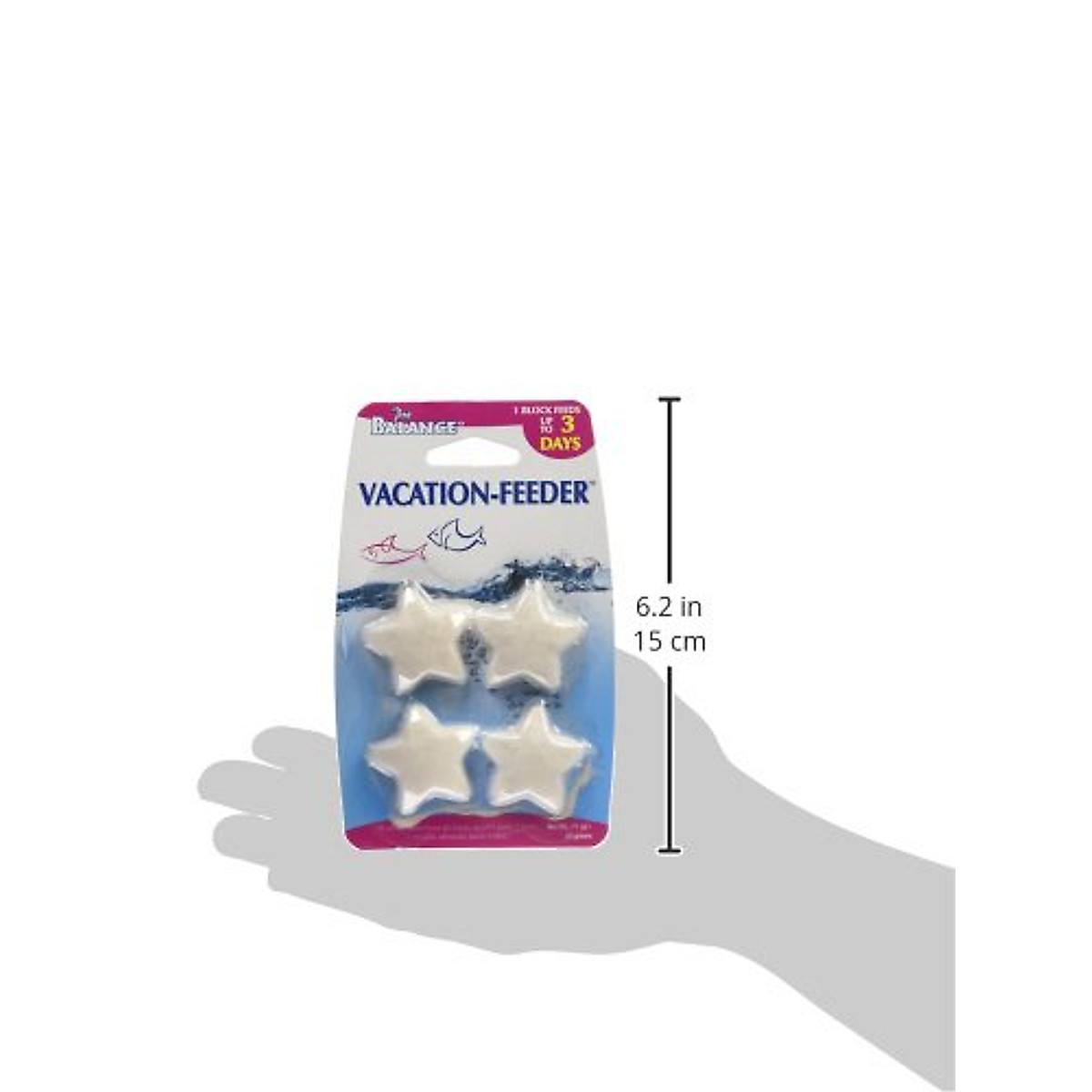 Penn-Plax Pro Balance Vacation Fish Feeder – Slow Release Food That’s Great for Weekend Vacays: 1 Block Feeds up to 3 Days – 4 Starfish Shape Blocks (1 Package) (PBV3)