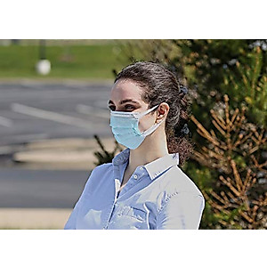 Single Use Pullout Comfort Earloop Disposable Face Mask (Pack of 50), Blue - Latex Free