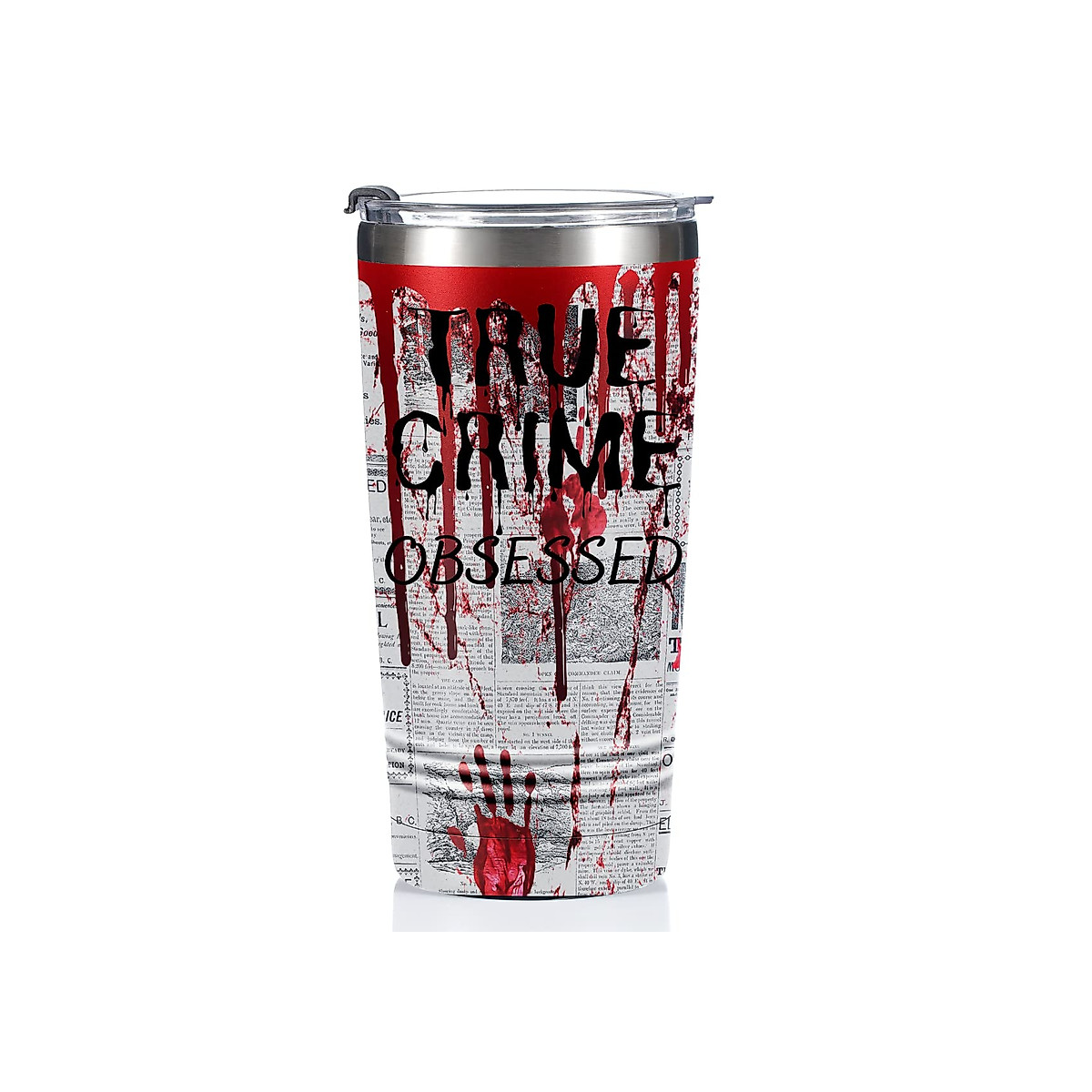 Onebttl True Crime Obsessed Gifts for Women - Crime Investigator Gift, Detectives & Documentary Lovers - 20oz Stainless Steel Travel Mug Tumbler
