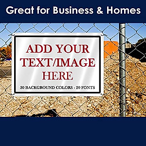 Custom Signs Outdoor Metal Sign - 12 x 8 Personalized Aluminum Rust-Proof Entrance Signs, Garden Signs, Hazard Signs, Intersection Signs, Parking Signs, Decorative Signs (Black Text Box)