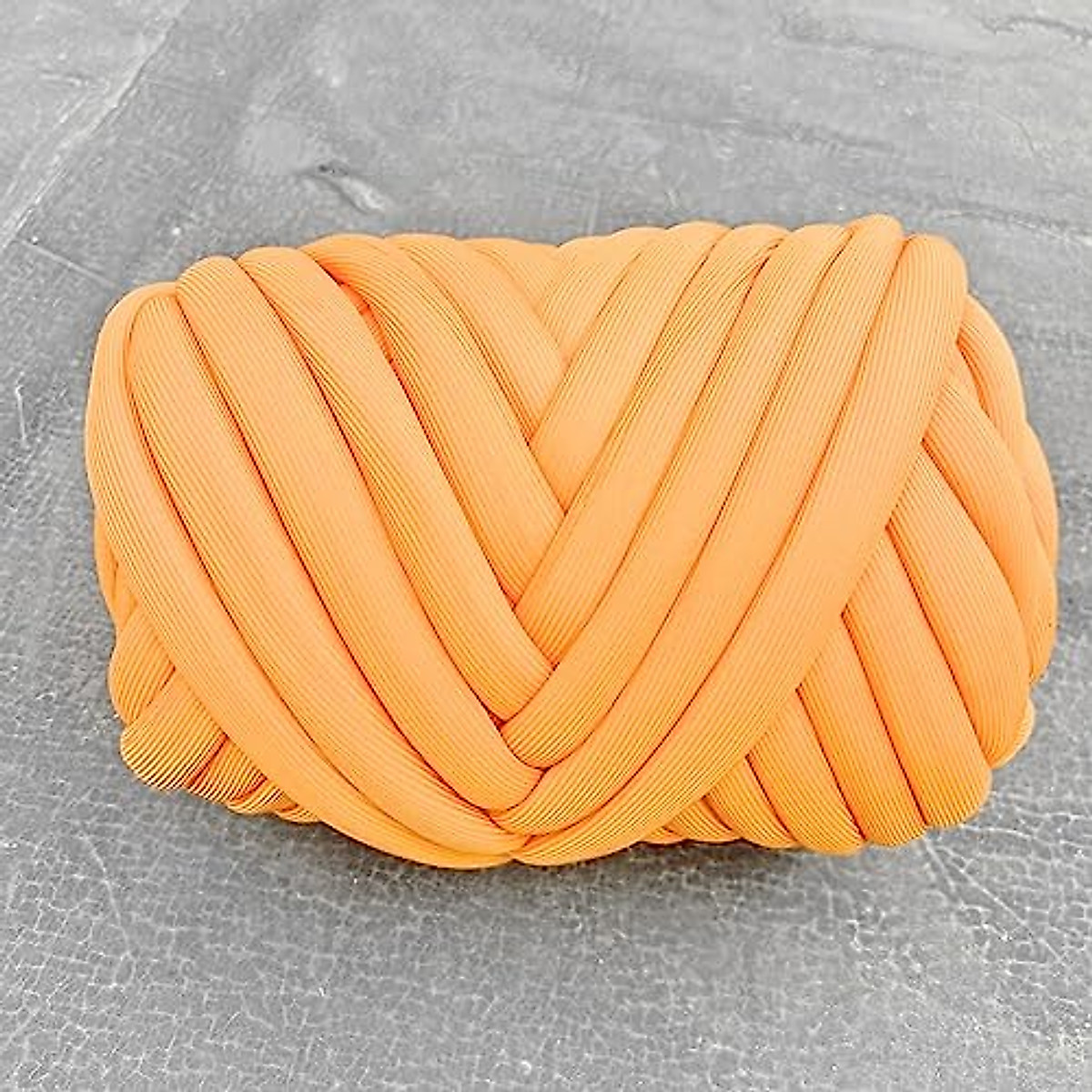 kowaku 250G Chunky Yarn Arm Knit Yarn Bulky Yarn Jumbo Tubular Yarn for Baskets Macrame Scarf, Orange
