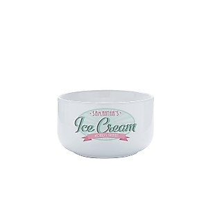 Personalization Universe Custom Ice Cream Shoppe 14 oz. Bowl - Heavyweight Stoneware, Chip-Resistant, Personalized with Any Name - Perfect Couples, Mom, Dad, Boys,Girls - Dishwasher & Microwave Safe