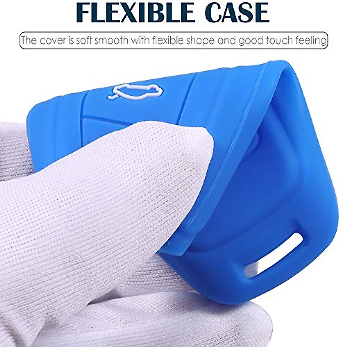 Lcyam 3 Button Key Fob Cover Silicone Case Compatible with 2019 2020 A6 E-Tron Audi A6L A8L A6 A7 A8 Q8 (Black Red)