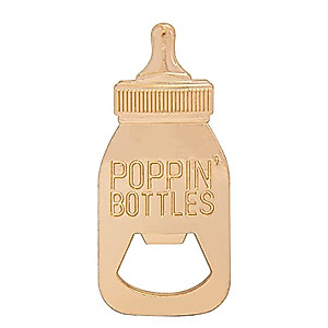 Yuokwer 16 pcs Baby Shower Return Gifts for Guest Supplies Poppin Baby Bottle Shaped Bottle Opener Favor(Blue 16pcs)
