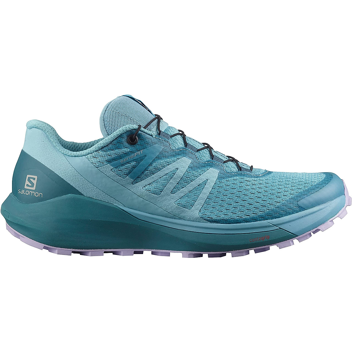 Salomon Sense Ride 4 Running Shoes for Women Trail, Delphinium Blue/Mallard Blue/Lavender, 5