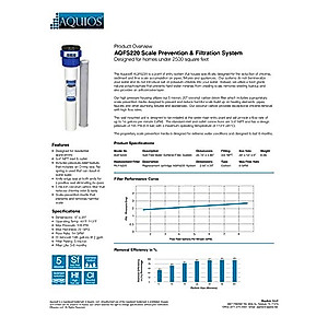 Aquios® AQFS220 Whole House Salt Free Water Softener and Filter System - New Model - For Homes Under 2000 Square Feet