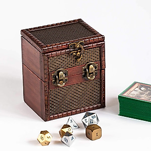KakapopoTCG Elven Vault (Chainmail) Wood Deck and Counter Box Protector Sleeve Storage Trading Cards TCG MTG Magic FaB YGO EDH Commander Box FaB TCG PTCG Dice Box DnD Spell Box
