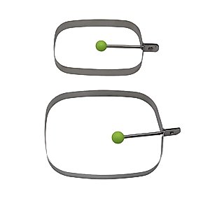 Stainless Steel Egg Frying Mold, Non-stick Pancake Shaper Anti-scald Omelette Mould, Rectangular Baking Mold Kitchen Supplies(2Pcs)