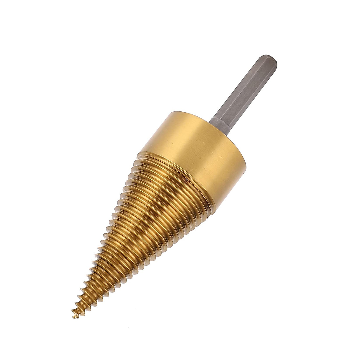 Hex Shank Drill Screw Cone, 42mm Ti Plating Split Tool Twist Firewood Splitter, Tree Stump Breaker Wood Cone Punch Drill Bit