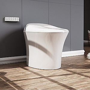 ELLAI Smart Toilet Comfort Height Elongated Intelligent toilet with Auto Open/Close Lid, One Piece Toilet with Bidet Build in and Warm Seat, Auto Flush in 1.28-GPF, White