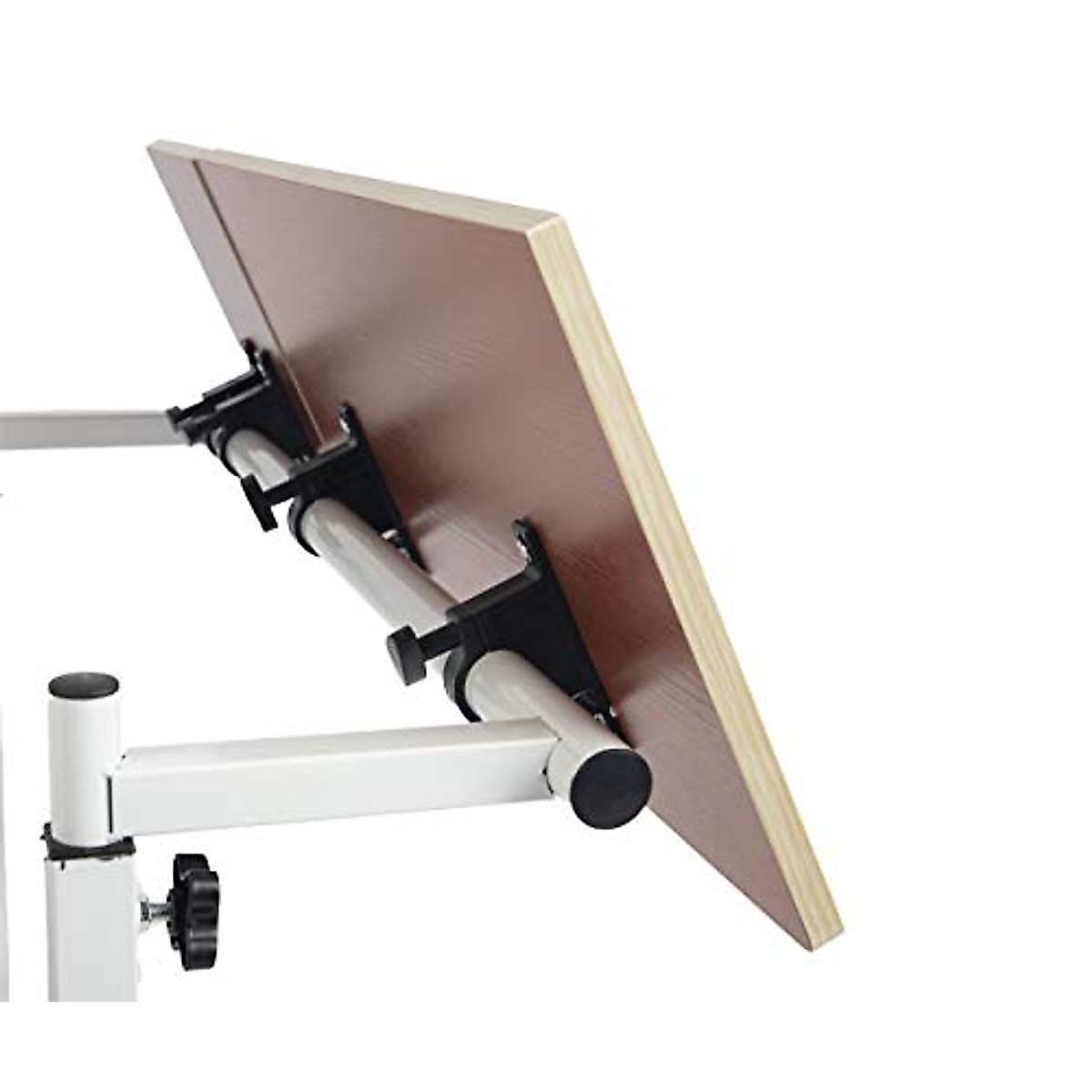 Mind Reader SDROLLXL-WHT Mobile Sitting, Standing Desk Rolling Reversible Home Office Laptop Workstation with Side Storage, Locking Wheels, X-Large, White