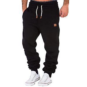 Gray Sweat Pants Mens Elastic Waist Pants No Buttons Or Zippers Sweatpants for Men Menswear for Men Flannel Hoodie White Sweatsuit Warm Sweatpants for Men Clearance
