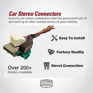Scosche GM10B Compatible with 2004-05 Saturn ION, Vue Power / Speaker Connector / Wire Harness for Aftermarket Stereo Installation with Color Coded Wires, black
