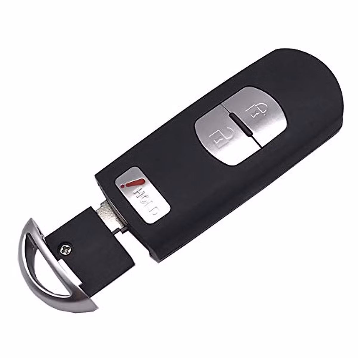 Remote Smart Key Fob Shell Case Fit for Mazda 3 CX-3 CX-5 WAZSKE13D01 662F-SKE13D01 3 Buttons Replacement Keyless Entry Car Key Fob Cover (Silver, 3 Buttons)
