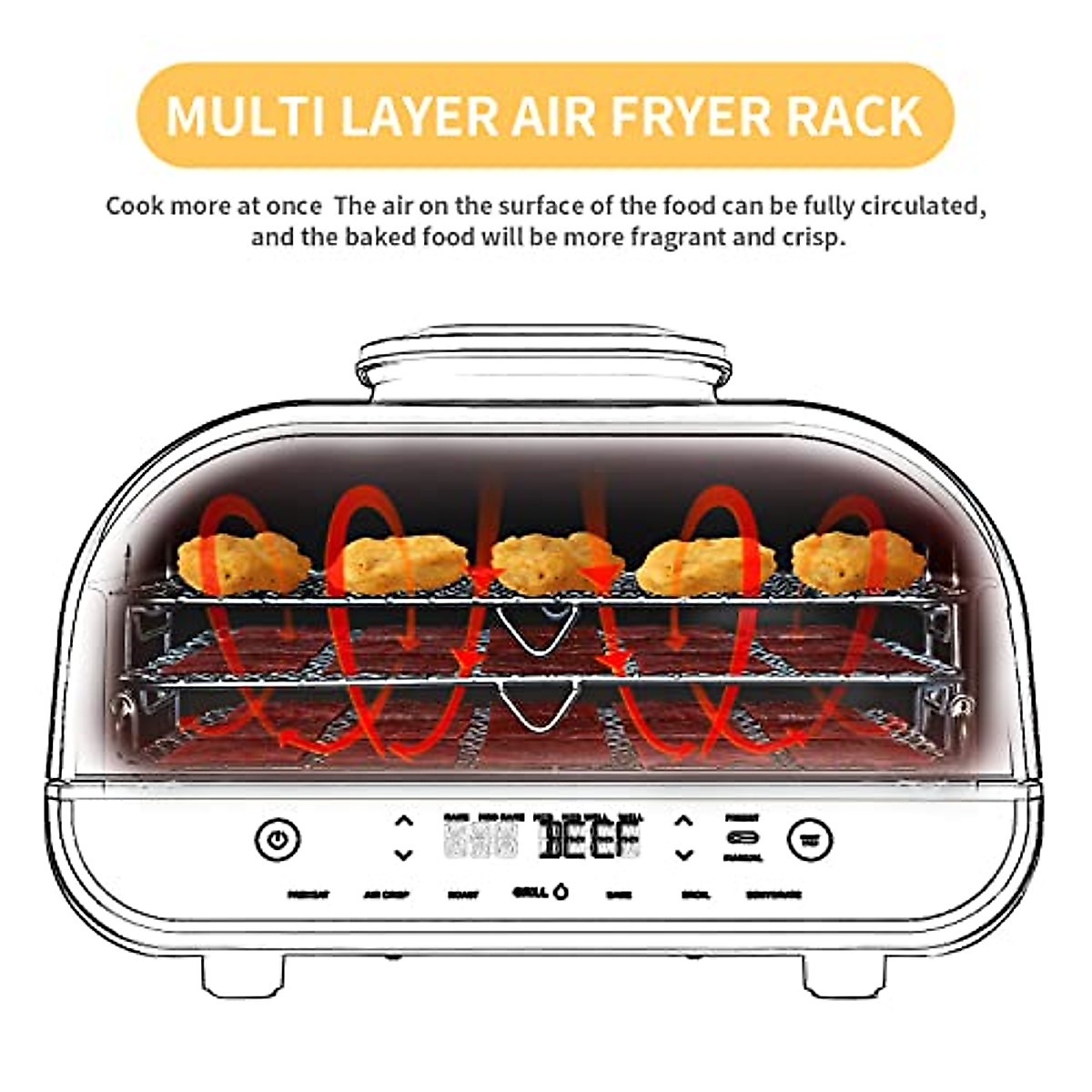 SIUDANGKA Air Fryer Rack for Ninja Foodi Grill XL Air Fryer, 304 Stainless Steel Multi-Layer Toast Rack Dehydrator Rack Air Fryer Accessories Compatible with Ninja FG551 IG651 Air Fryer