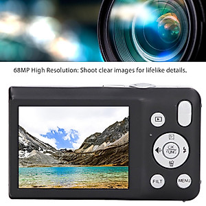 Dpofirs 8K Digital Camera, 2.7inch 68MP IPS Vlogging Selfie Dual Screen Camera with 16X Digital Zoom, 20 Built in Beauty Filters, 750mAh WiFi Digital Video Camera for Vlogging (Black)
