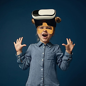 Geekria 50PCS VR Cartoon Disposable Mask VR Headset Mask, Sanitary VR Eye Cover Mask, VR Headset Cover Mask Universal Mask For VR Compatible With Meta Quest 2 Quest Pro PSVR2 for Children (Deer)