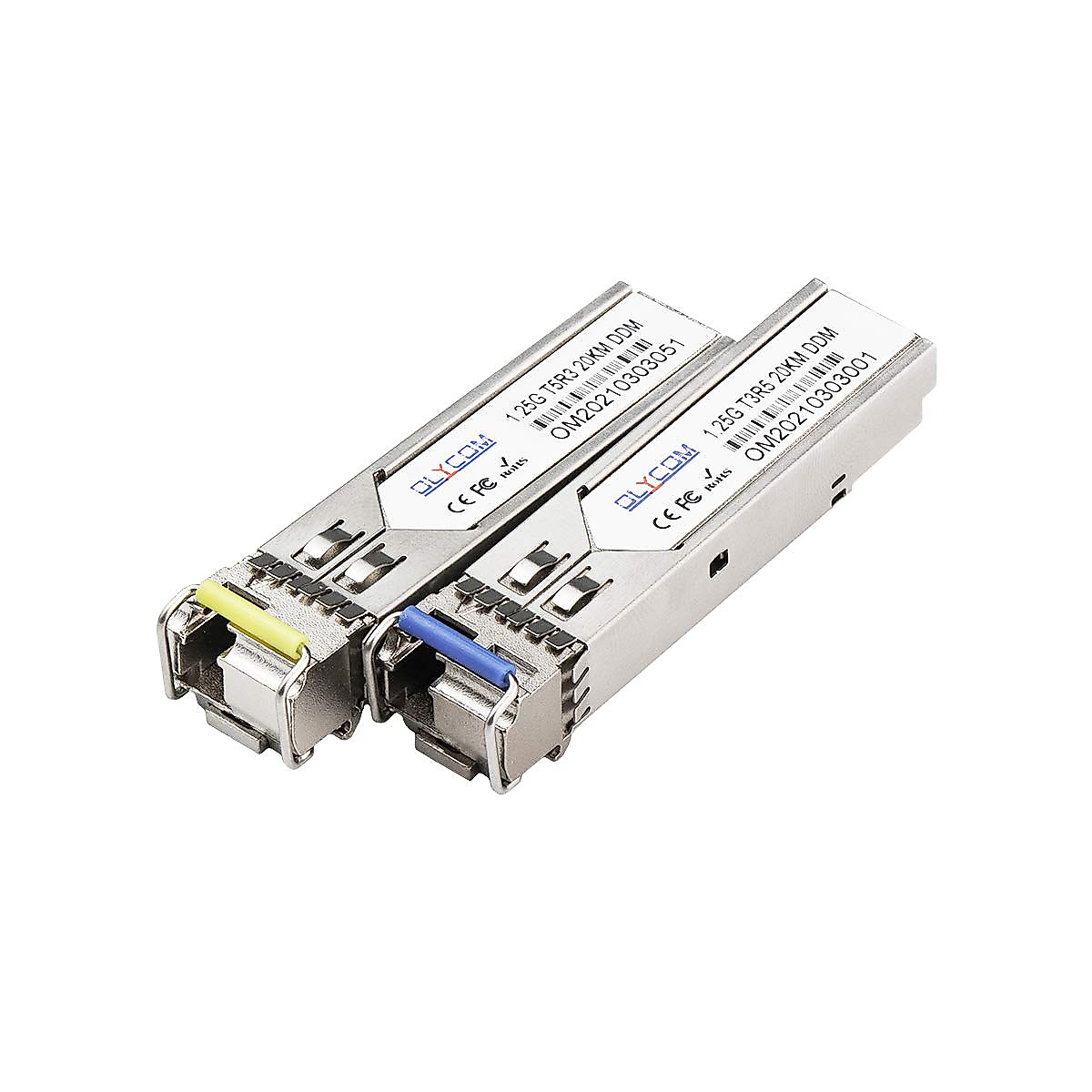One Pair of 1.25G SFP Bidi Single Fiber Transceiver 1310nm/1550nm SMF LC Connector up to 20 km for Open Switches