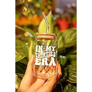 NewEleven 30th Birthday Gifts For Women - 30s Birthday Decorations For Women - 30 Year Old Gifts For Her, Women, Sister, Mom, Daughter, Best Friend - In My Thirties Era Glass - 16 Oz Coffee Glass