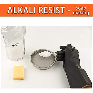 ThxToms Heavy Duty Latex Gloves, Resist Strong Acid, Alkali and Oil, 22", 1 Pair