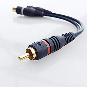 pobod 4-Pack RCA Male to 2 RCA Female Stereo Audio Y Cable,Phono Splitter Cable Gold Plated Adapter,Gold Plated Adapter Compatible for TV,Smartphones, MP3, Tablets, (7.8 inches)