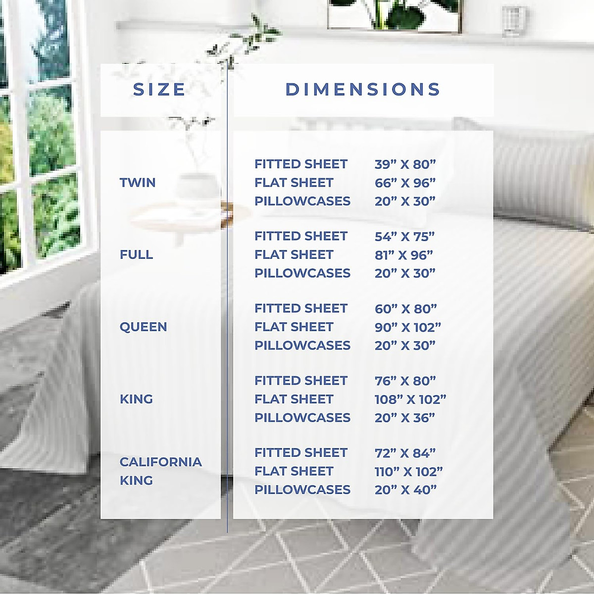 Kotton Culture Striped Cotton Sheets 4 Piece 100% Egyptian Cotton 600 Thread Count Soft Bedding Luxury Hotel Sheets with Deep Pocket Snug Fit Smooth Sateen Weave (White, King)