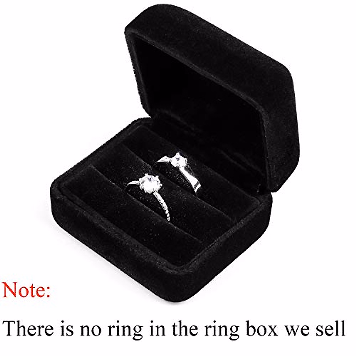 GBYAN Wedding Ring Box for Ceremony Velvet Couple Ring Box with LED Light Double Slot Jewelry Box for Engagement