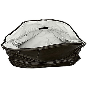 Piel Leather Cross Body Tote, Black, One Size