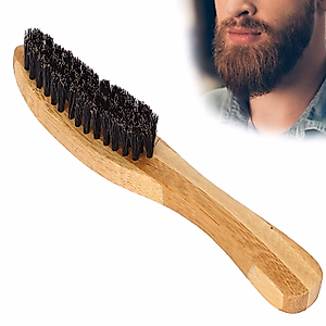 Beard Styling Brush with Strong Toughness, Portable Ergonomic Curved Design for Beard, Mustache Straightening and Growth Promotion (Small)
