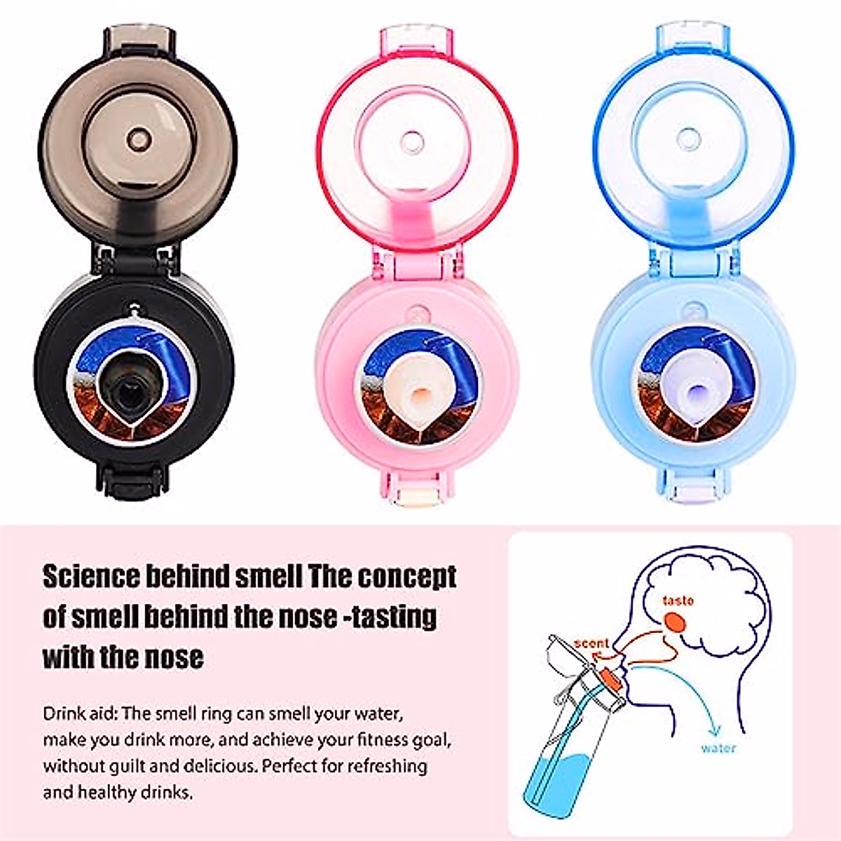 hixswnu 4pcs Compatible with Air Up Water Bottle Pods, Fruit Fragrance Rings,Water Cup Scented Pods for Outdoor Sports,006