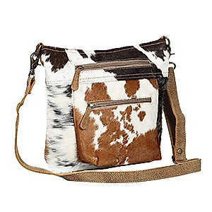 Myra Bag Double Zipper Two-Tone Cowhide Shoulder Bag S-1290