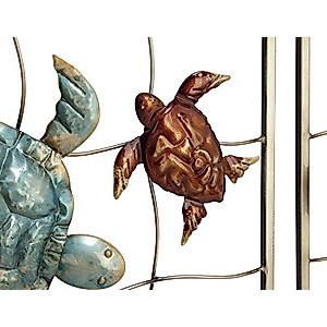 Deco 79 Metal Turtle Wall Decor, Set of 2 20"W, 20"H, Multi Colored
