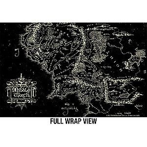 Lord Of The Rings - Logo OFFICIAL Map Of Me 18 oz Insulated Water Bottle, Leak Resistant, Vacuum Insulated Stainless Steel with 2-in-1 Loop Cap