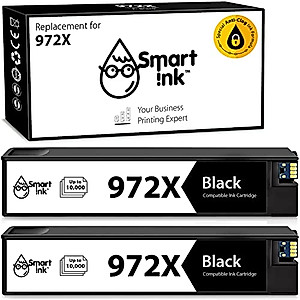 Smart Ink Compatible Ink Cartridge Replacement for HP 972X 972 X (2 Black Pack) to use with PageWide Pro 477dw 577dw 452dw 477dn 452dn 577z 552dw P55250dw Printers