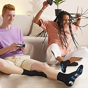 Christmas Stocking Stuffers Gifts for Boys - Funny Gaming Socks for Him Gamer Sock Novelty Gifts for Boys Mens Dad Father