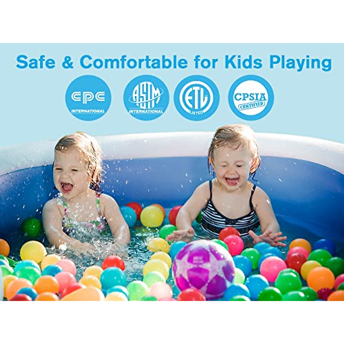 FUNAVO Inflatable Pool, 101" X71" X22" Blow Up Swimming Pools for Kids, Toddlers, Infant, and Adults, Full-Sized Family Kiddie Pool for Ages 3+, Outdoor, Garden, Backyard, Summer Water Party