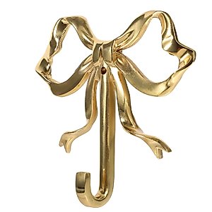 MAGICLULU Golden Bow Shape Hook Retro Bow Wall Hook Large Wall Mounted Bow Coat Hook for Home Kitchen Bathroom Office Small