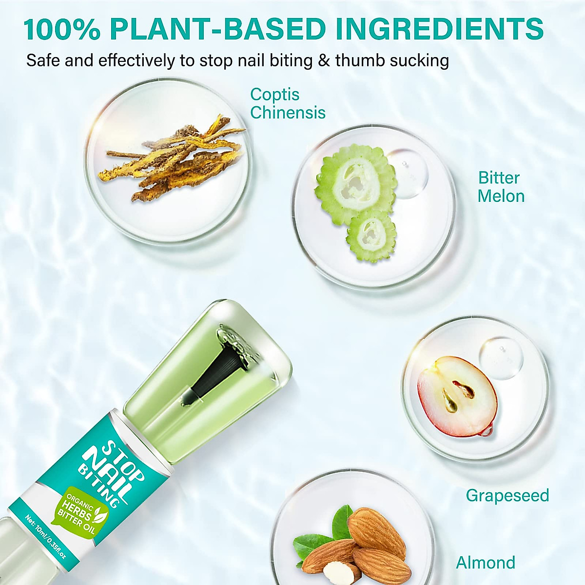 Nail Biting Treatment for Kids,100% Natural Kid Safe Bitter Taste Deterrent,No Bite Nail Polish for Stop Thumb Sucking