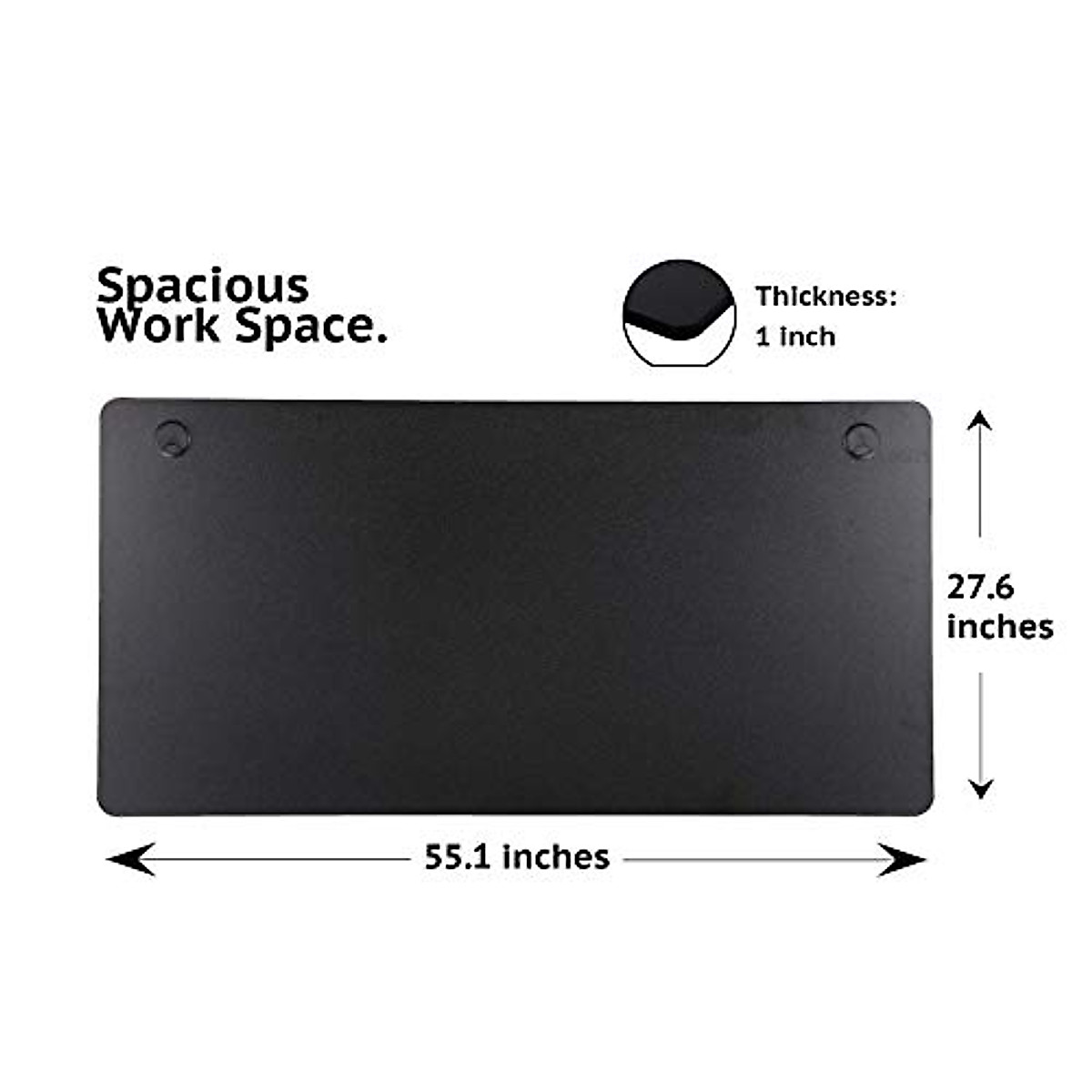 UNICOO Melamine 55.1 x 27.6 Inch Universal Table Top for Standard and Sit to Stand Height Adjustable Home and Office Desk Frames (Tabletop 55 - Black)